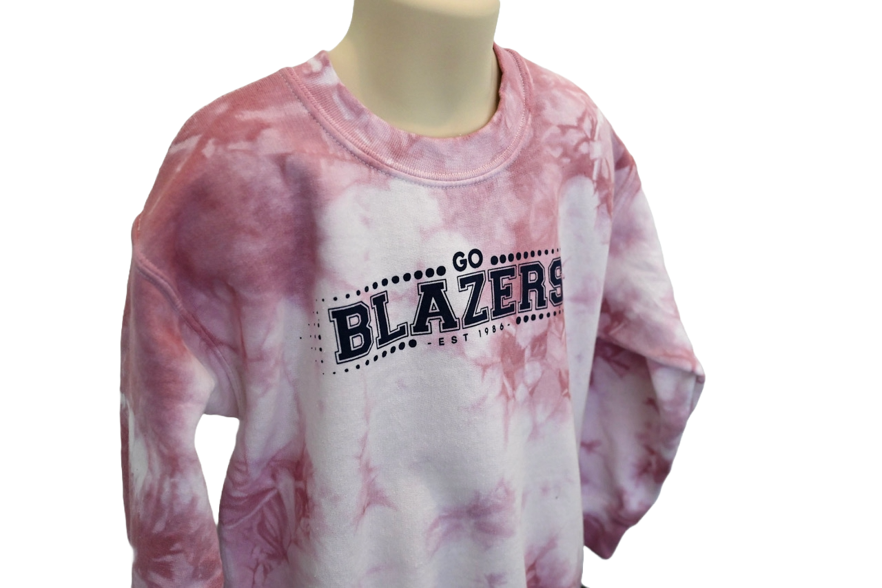 Youth GO BLAZERS Crewneck Sweatshirt - Rose Crystal